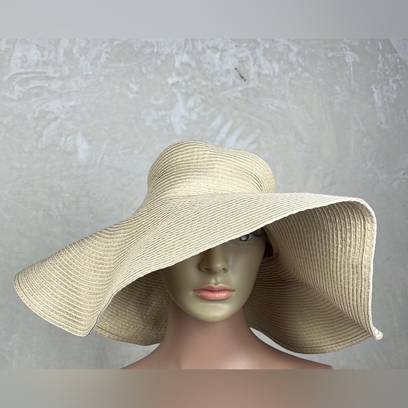 Source Unknown | Accessories | Extra Large Brim Floppy Straw Beach Sun ...